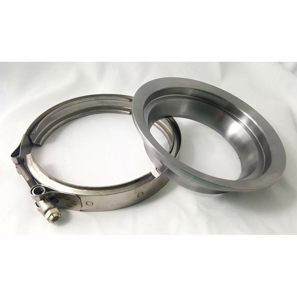 BUNDLE * CNC T6 S400 / K31 Exhaust Outlet Flange to 4in Pipe w/ Clamp ...